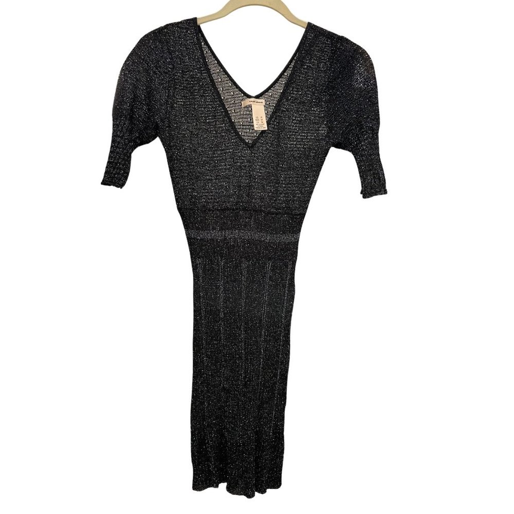 Dkny Women's Black Mesh Metallic Overlay Blouse Dress… - Gem